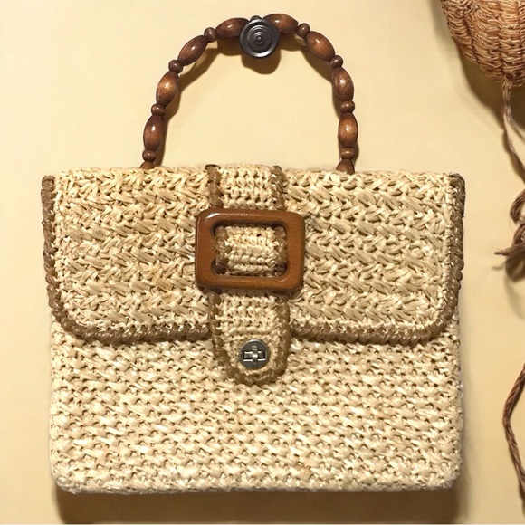 Vintage | Bags | Rare 97s Vintage Sears Roebuck Co Woven Straw Handbag ...